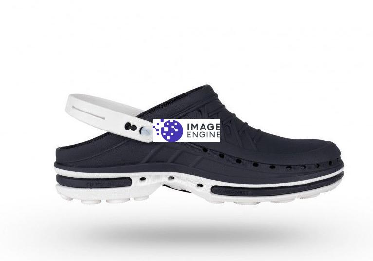 Sabot Clog 03 avec lanière - Blanc/Bleu marine - taille 39/40 - 1 paire ...